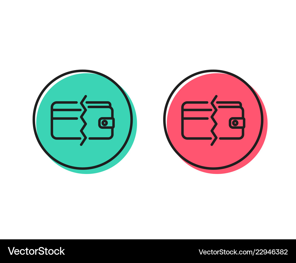 Credit card or cash line icon payment methods Vector Image