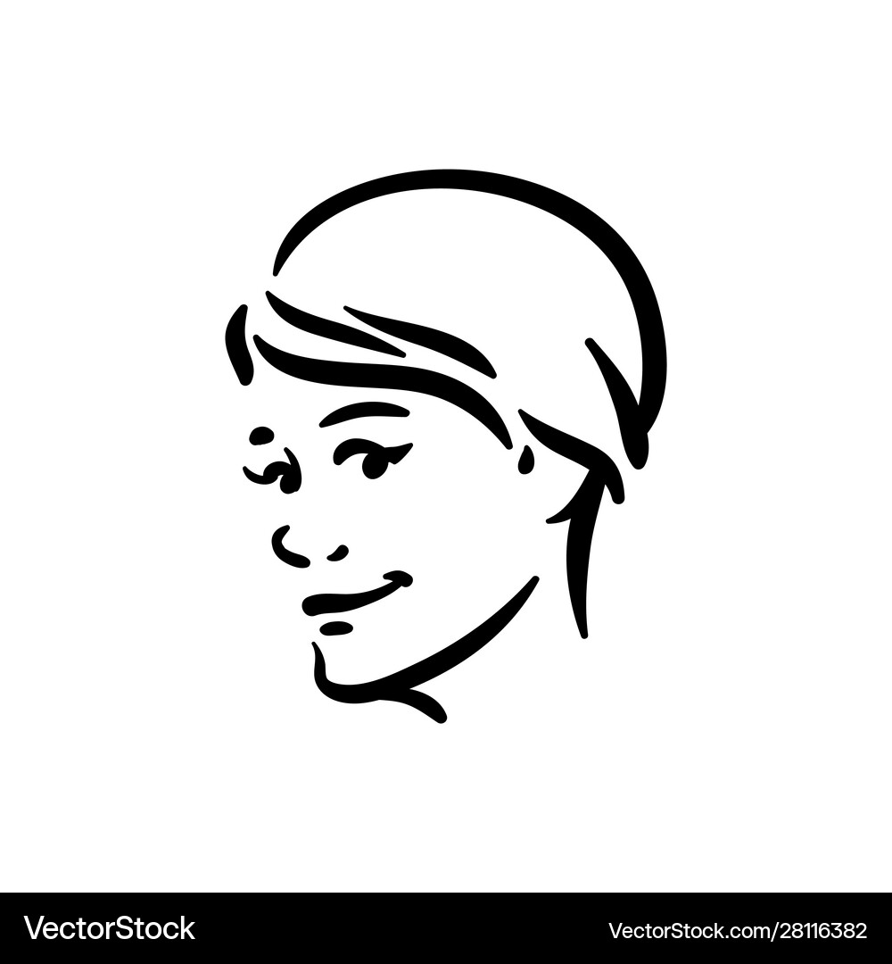 Curious woman face emotion on white background Vector Image