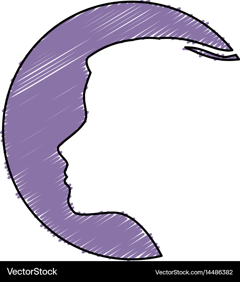 Cute woman silhouette icon Royalty Free Vector Image