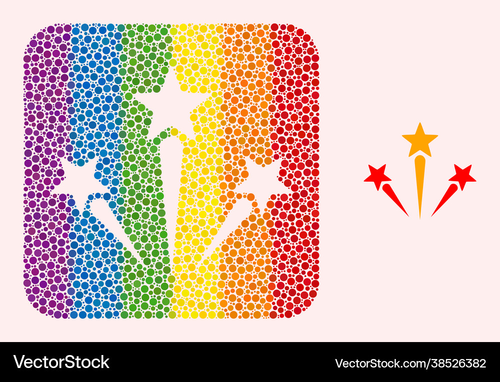 Dot mosaic fireworks hole icon for lgbt Royalty Free Vector