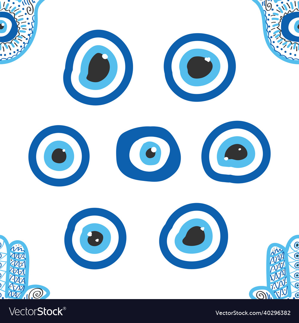 Evil eye seamless pattern magic witchcraft occult Vector Image Evil eye seamless pattern magic witchcraft occult Vector Image