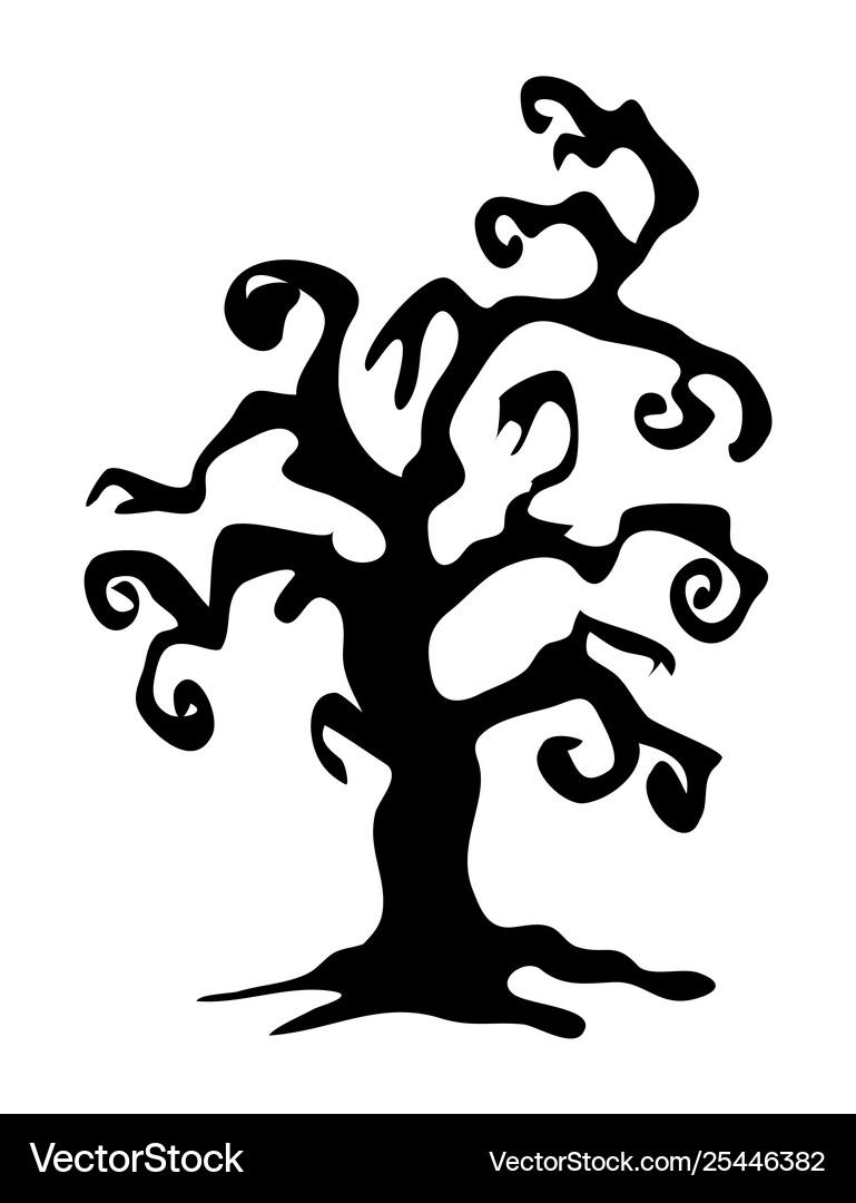 Halloween creepy scary bare tree symbol icon Vector Image