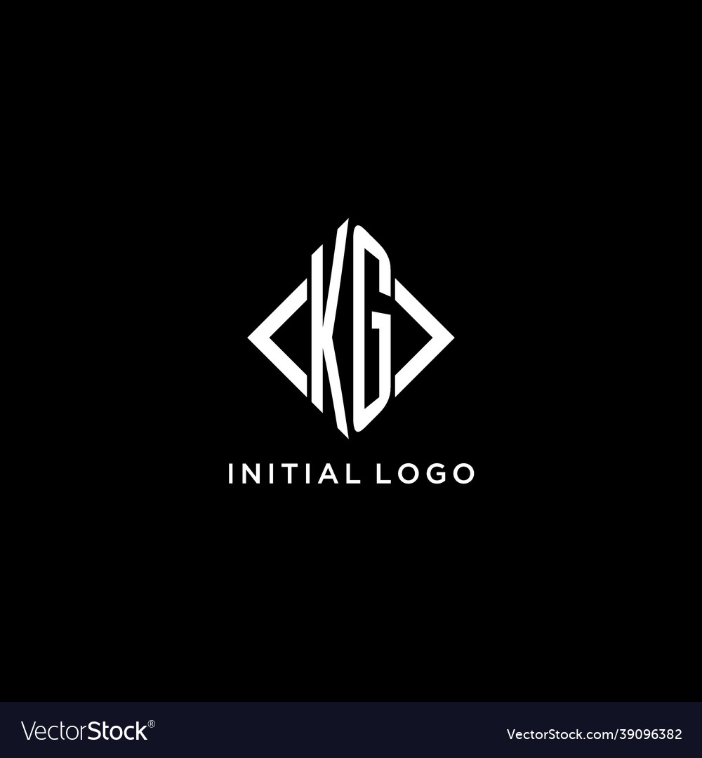 KG Initial Rhombus Logo - Modern Monogram Vector Image