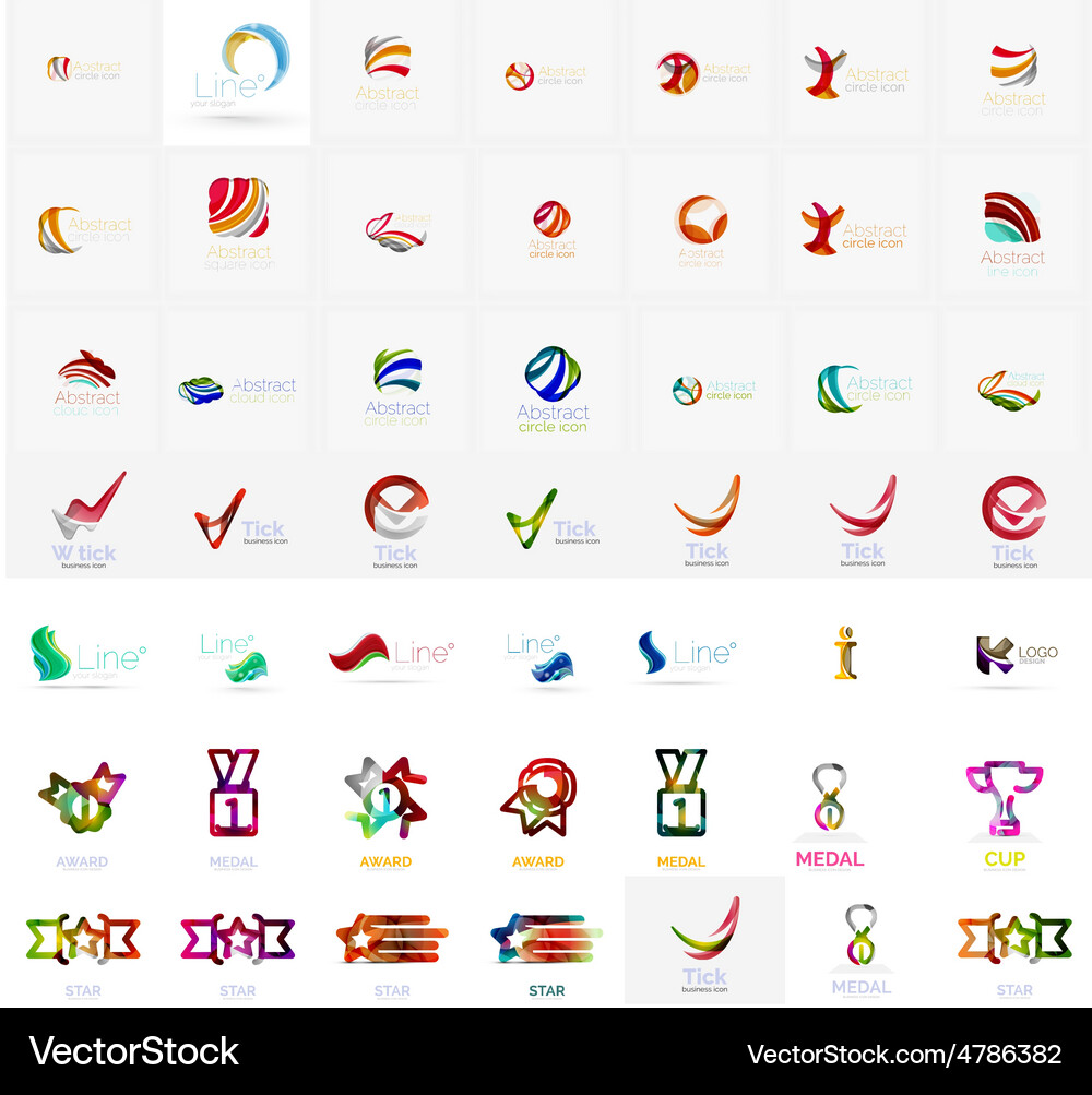 Large corporate company logo collection universal Vector Image