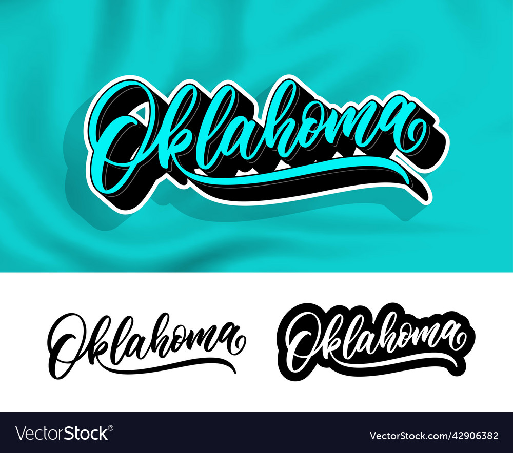 Oklahoma hand lettering design Royalty Free Vector Image Oklahoma hand lettering design Royalty Free Vector Image