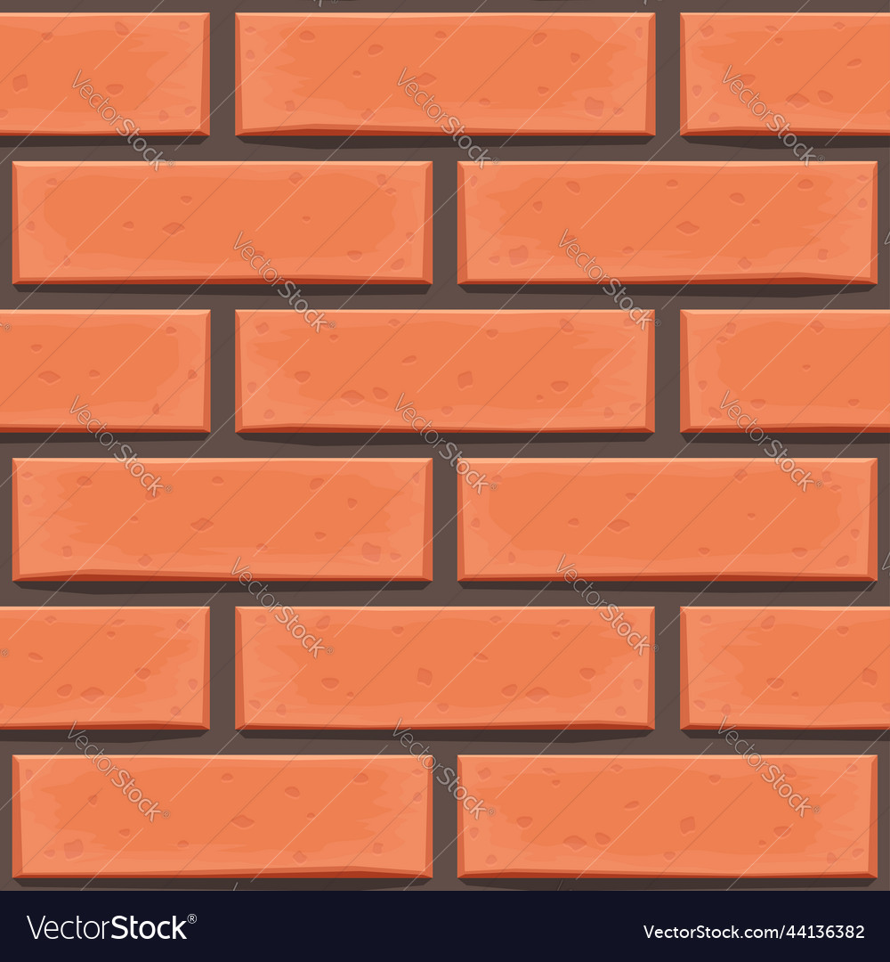Realistic red color brick wall seamless pattern Vector Image