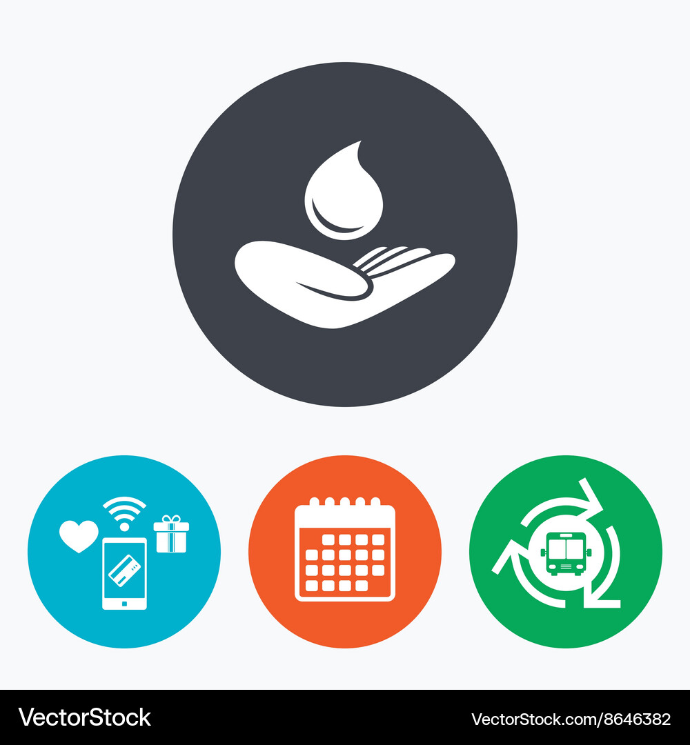 Save water sign hand holds drop symbol Royalty Free Vector