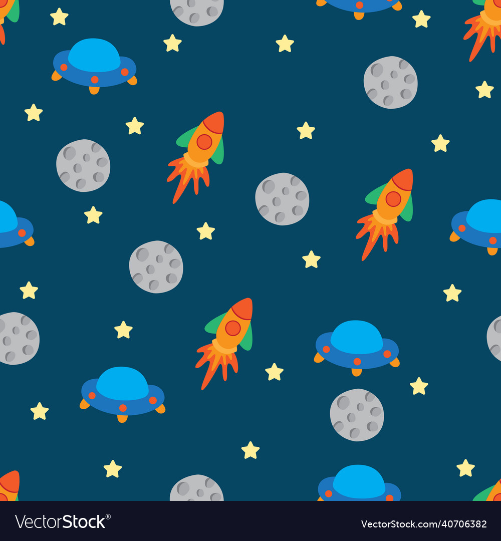 Space seamless pattern Royalty Free Vector Image