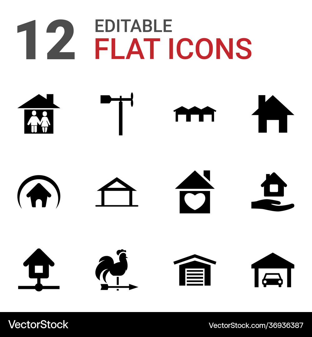 12 roof icons Royalty Free Vector Image - VectorStock