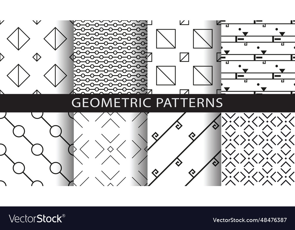 A set of seamless geometric patterns Royalty Free Vector