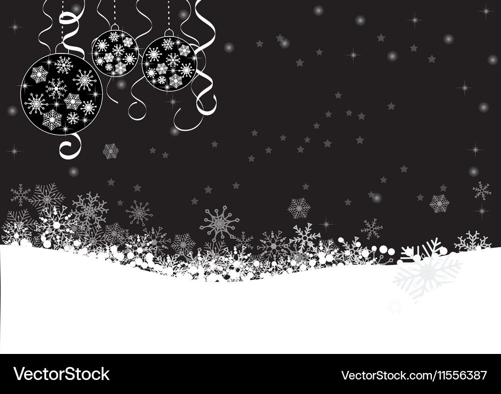 Black winter background with snowflakes Royalty Free Vector