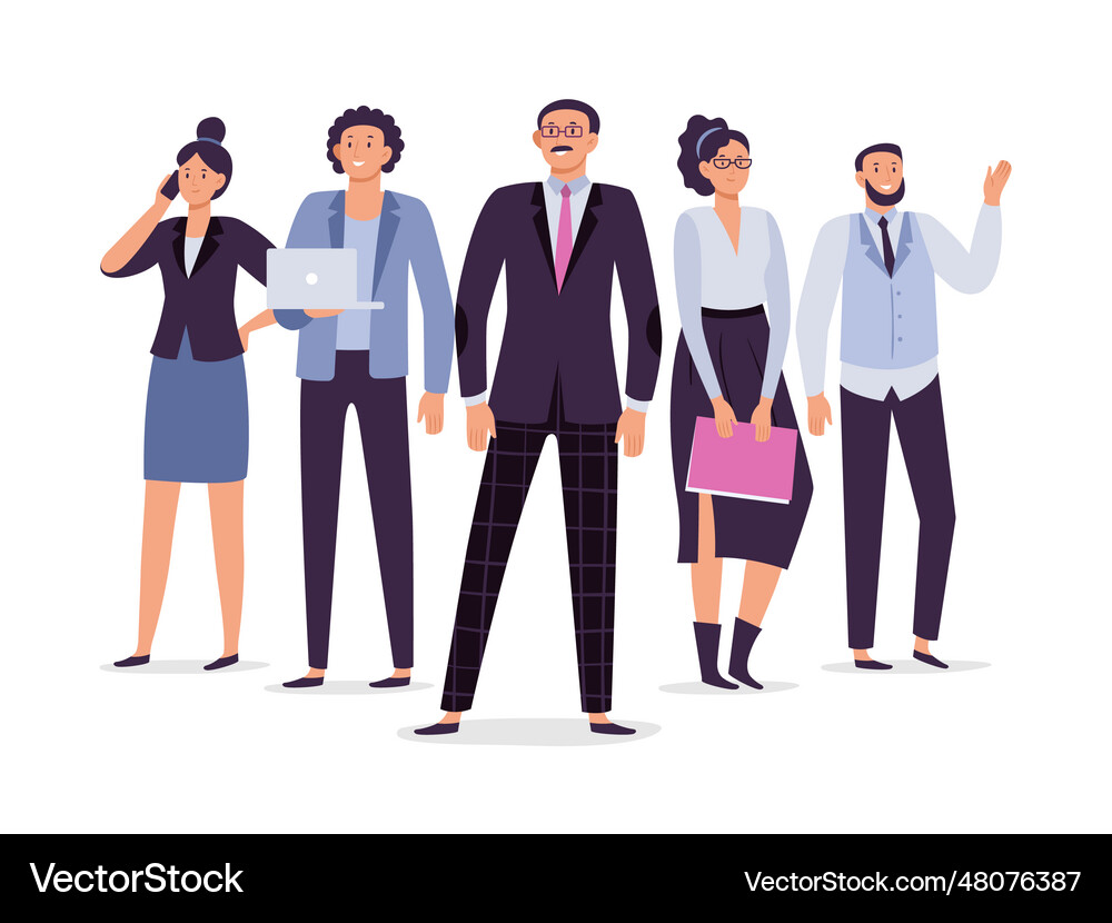 Business employees team teamwork leadership Vector Image