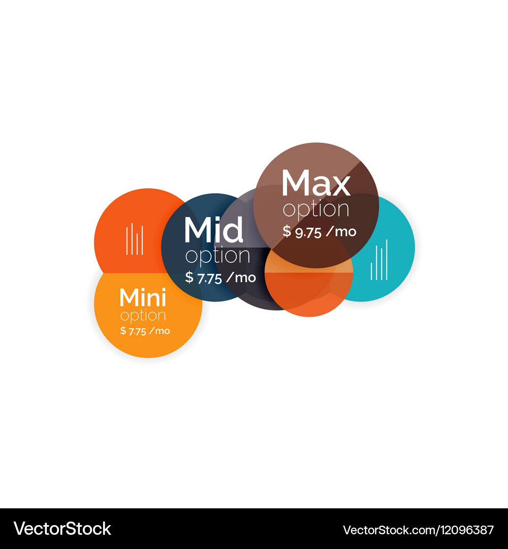 Circle business option diagrams Royalty Free Vector Image