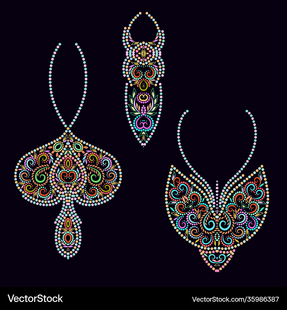 Design pendants with colorful beads Royalty Free Vector