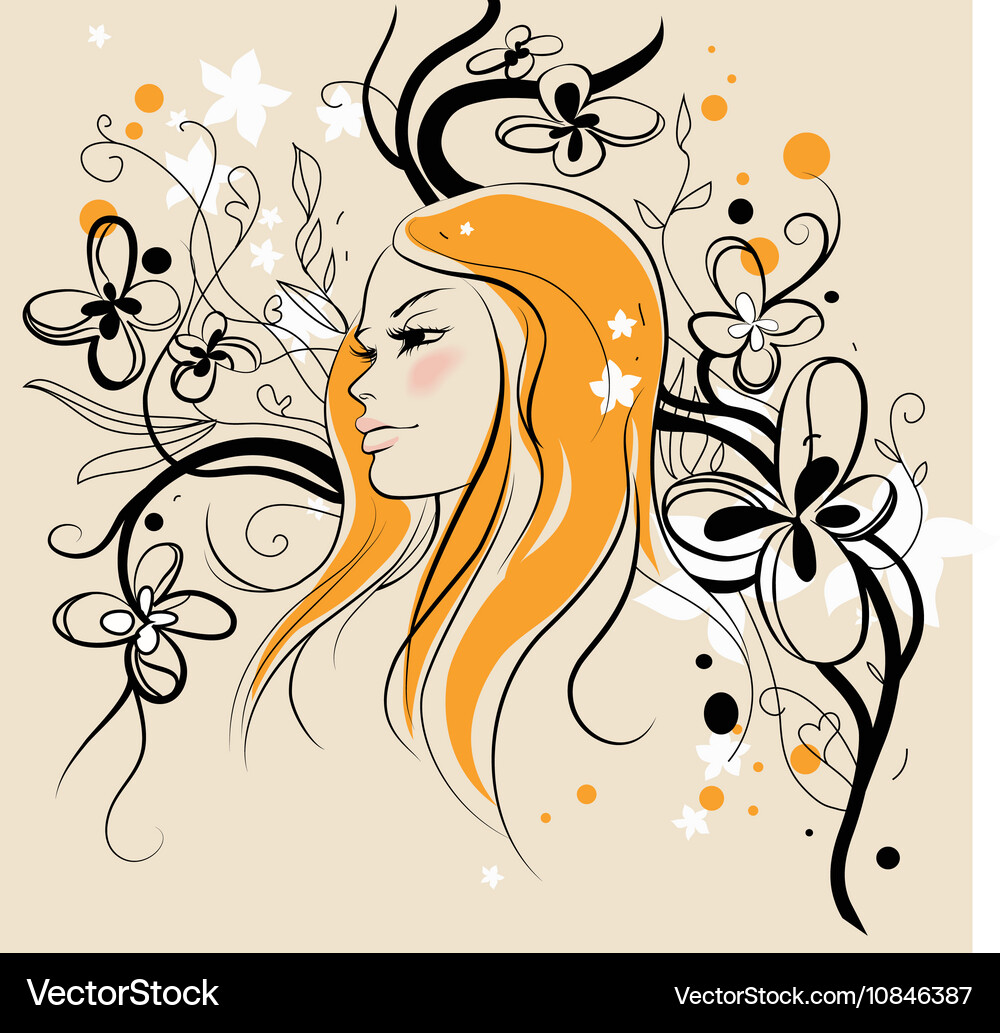 Floral woman Royalty Free Vector Image - VectorStock