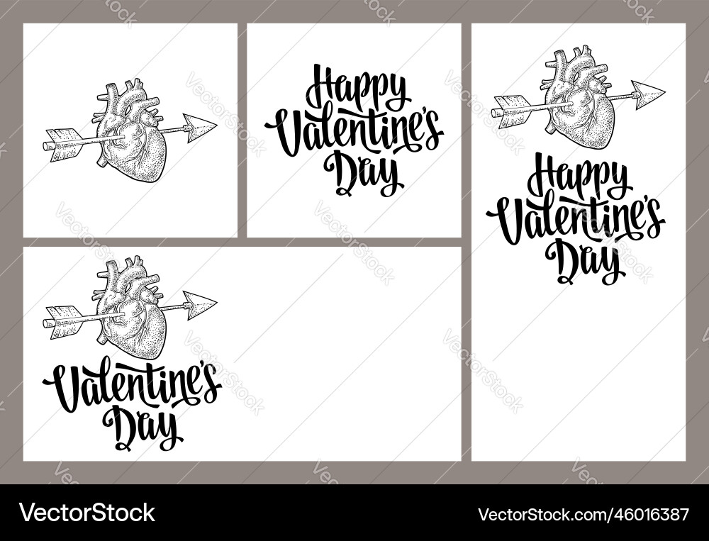 Happy valentines day calligraphic handwriting Vector Image