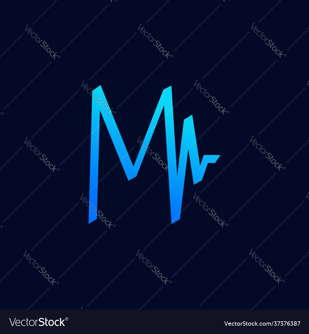 Initial pulse m Royalty Free Vector Image - VectorStock