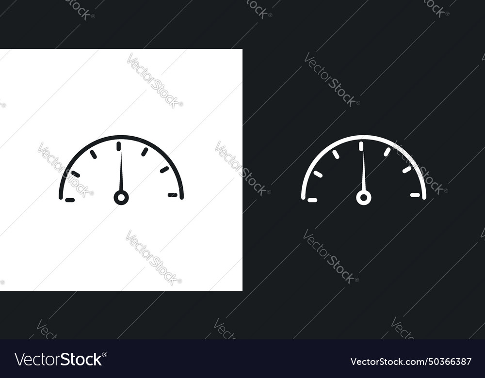 Performance indicator icon set fast speedometer Vector Image