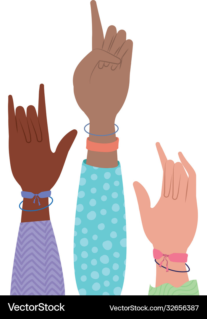Rock and one sign with hands design Royalty Free Vector