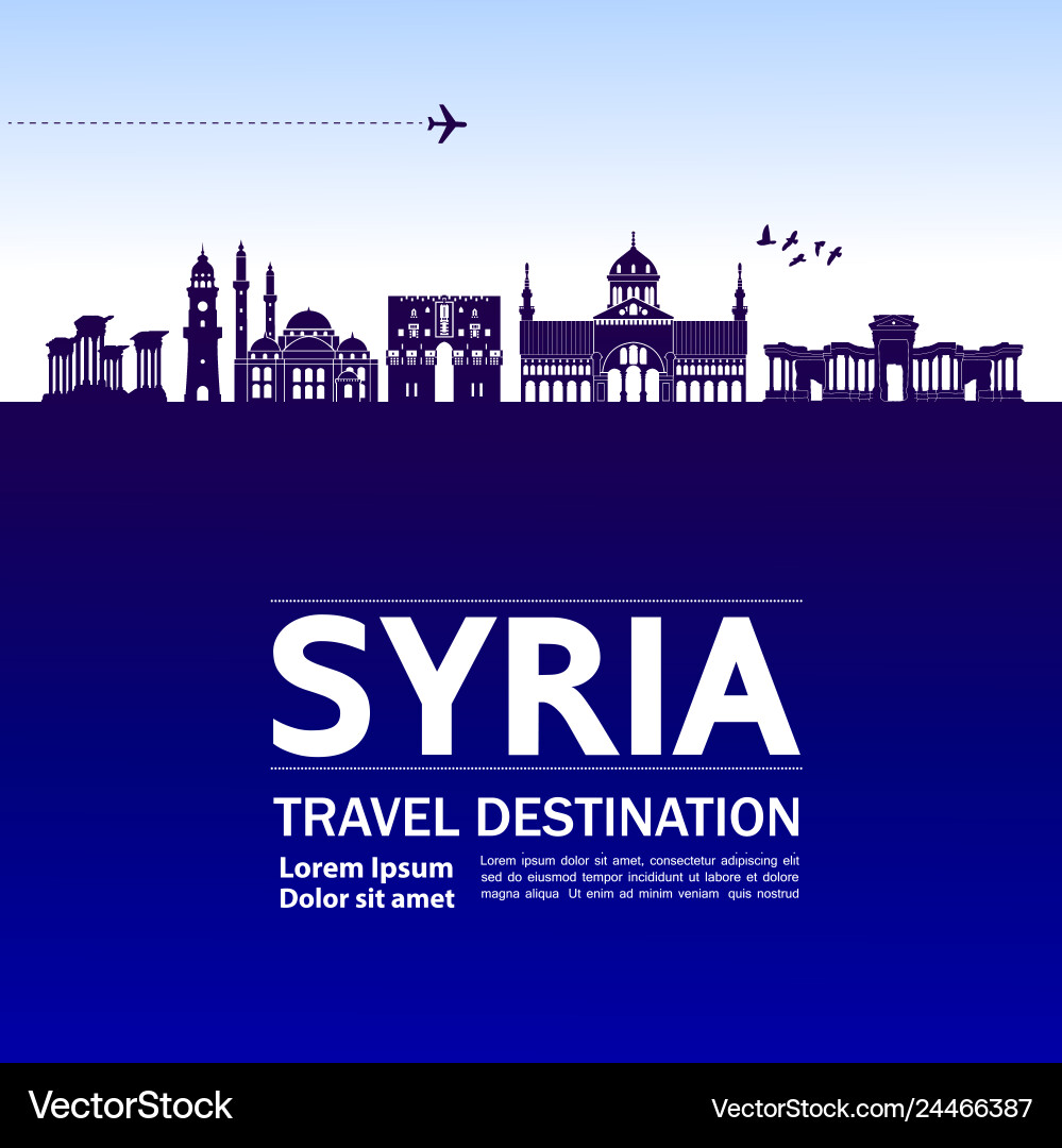 Syria travel destination Royalty Free Vector Image