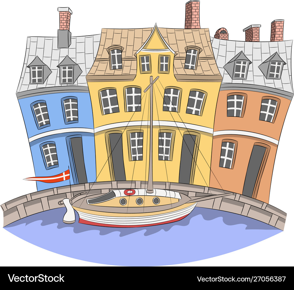 Traditional medieval houses Royalty Free Vector Image