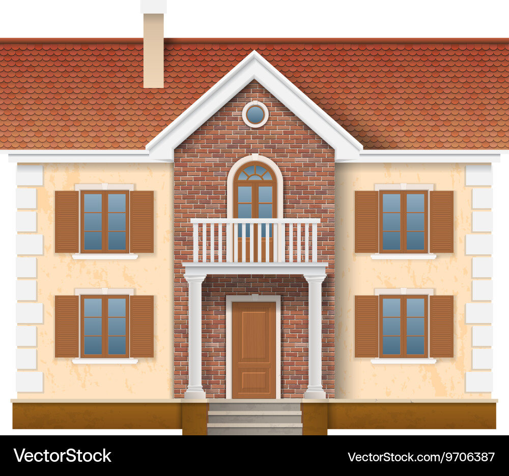 Two story residential house Royalty Free Vector Image
