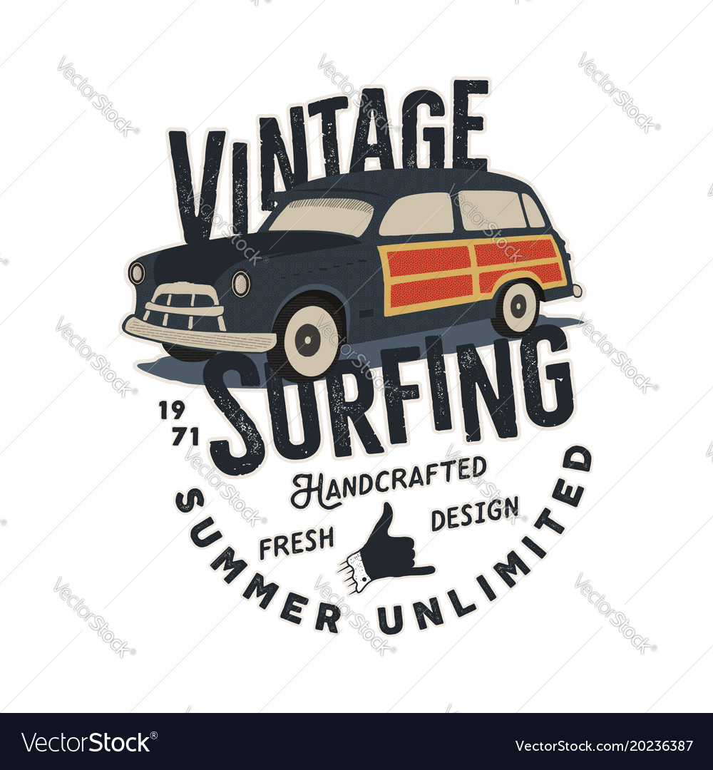 Vintage hand drawn tee print design Royalty Free Vector