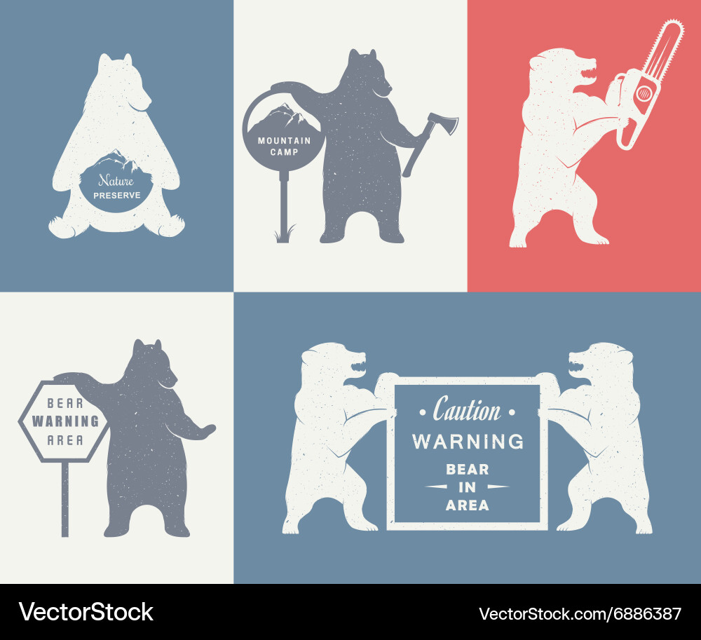 Vintage of bear Royalty Free Vector Image - VectorStock