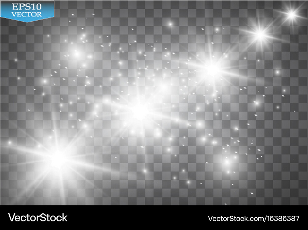 White glitter wave star dust trail Royalty Free Vector Image