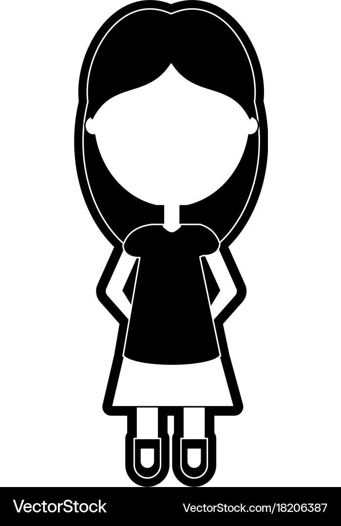 Woman with arms behind Royalty Free Vector Image