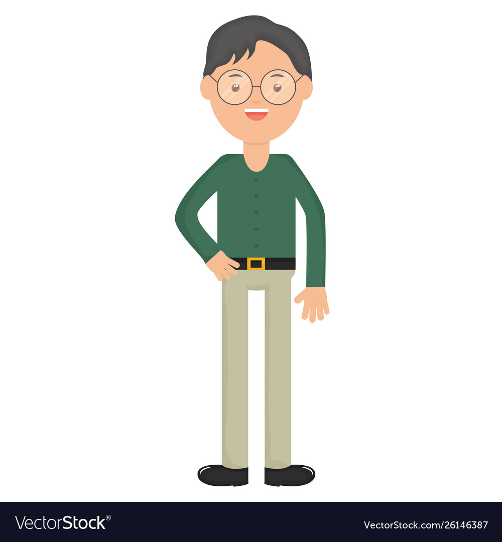 Young male teacher education character Royalty Free Vector
