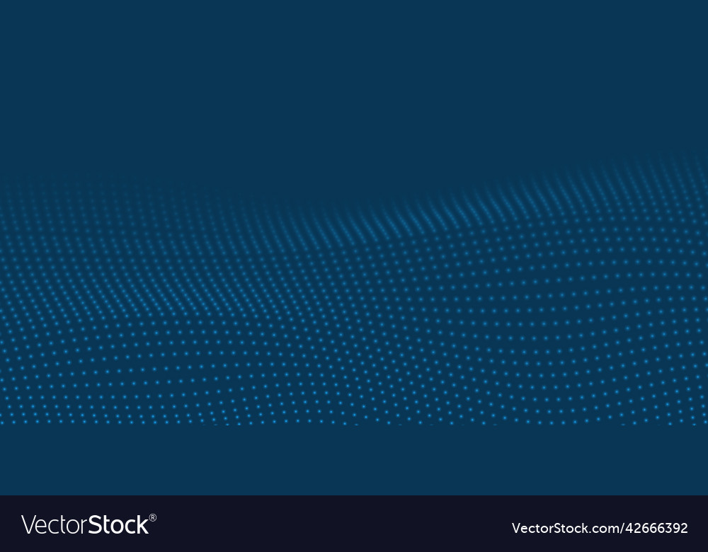 Abstract blue light wave dot surface pattern Vector Image