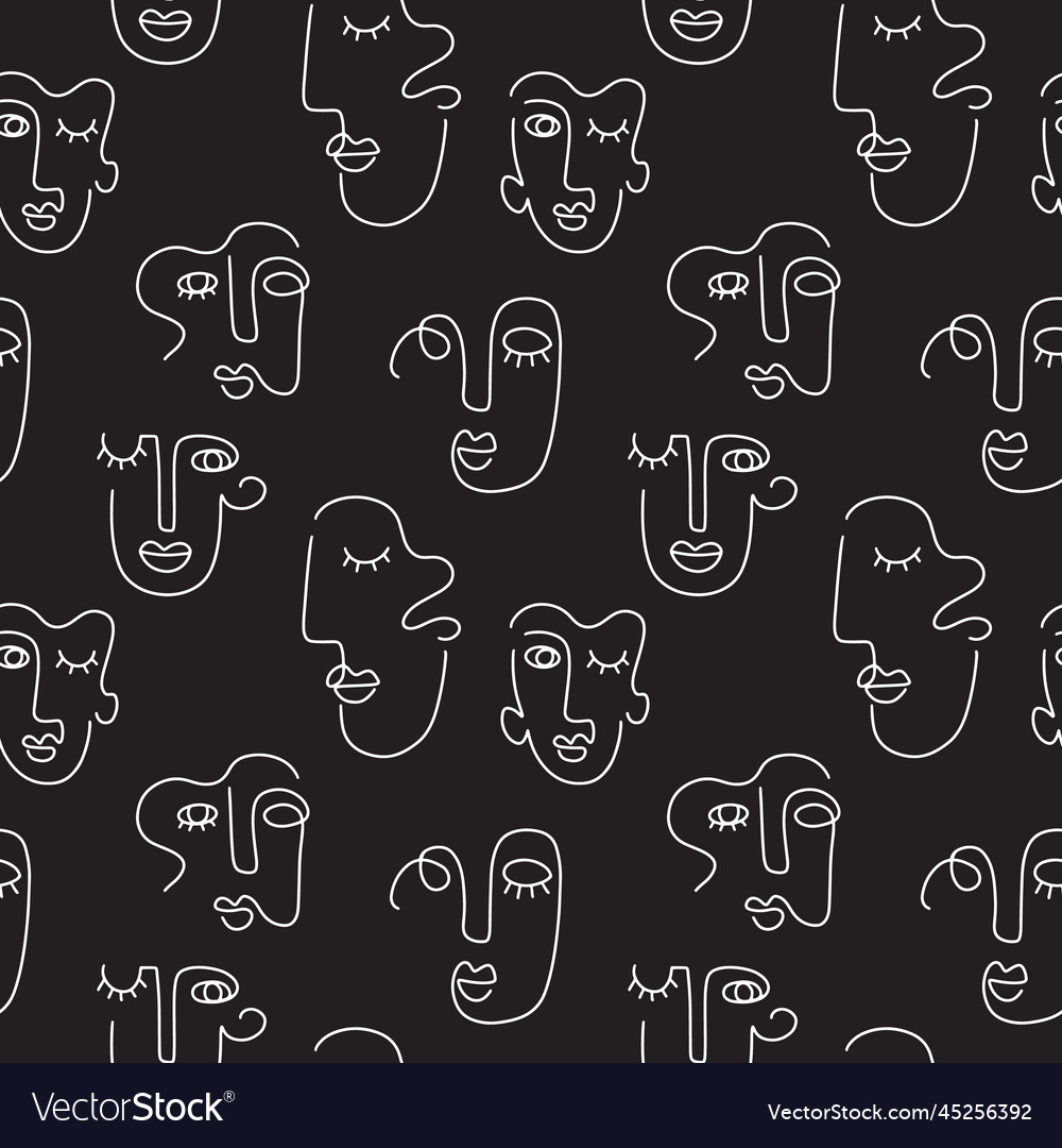 Abstract face seamless pattern Royalty Free Vector Image