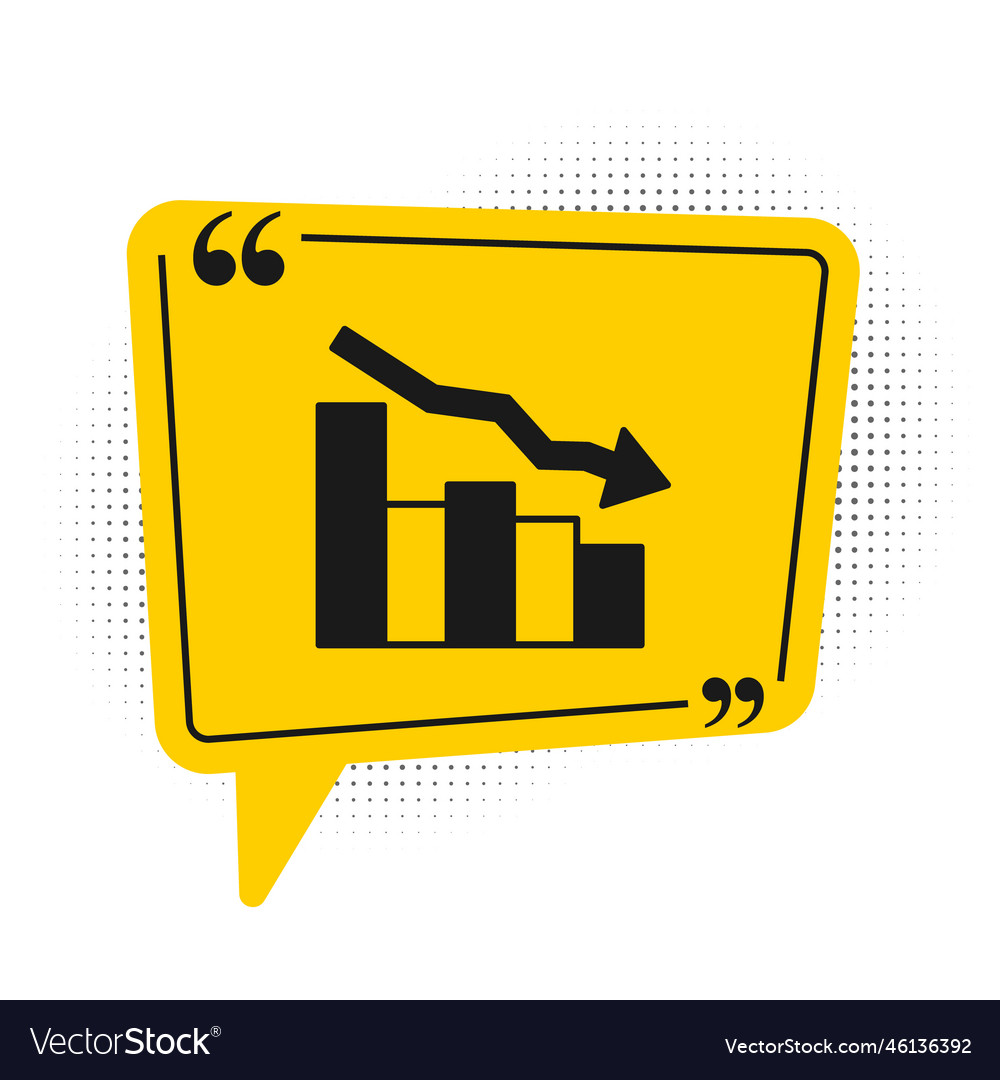 Black financial growth decrease icon isolated Vector Image