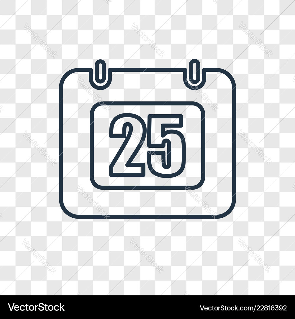 Calendar concept linear icon isolated Royalty Free Vector