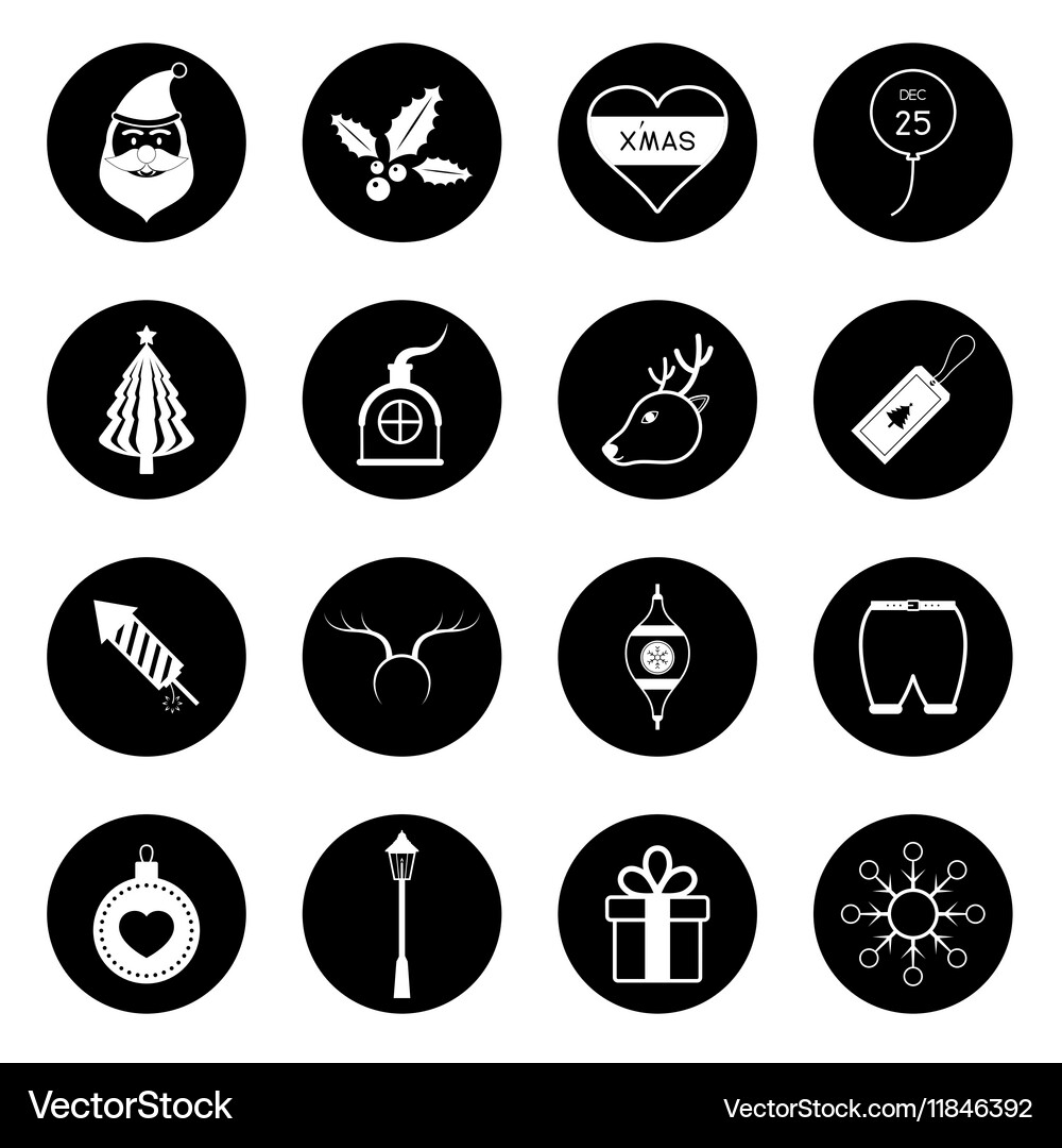 Christmas icon set Royalty Free Vector Image - VectorStock