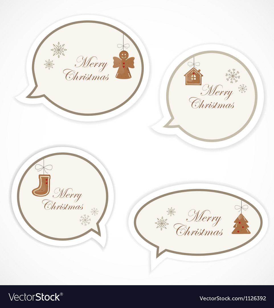 Christmas speech bubbles Royalty Free Vector Image