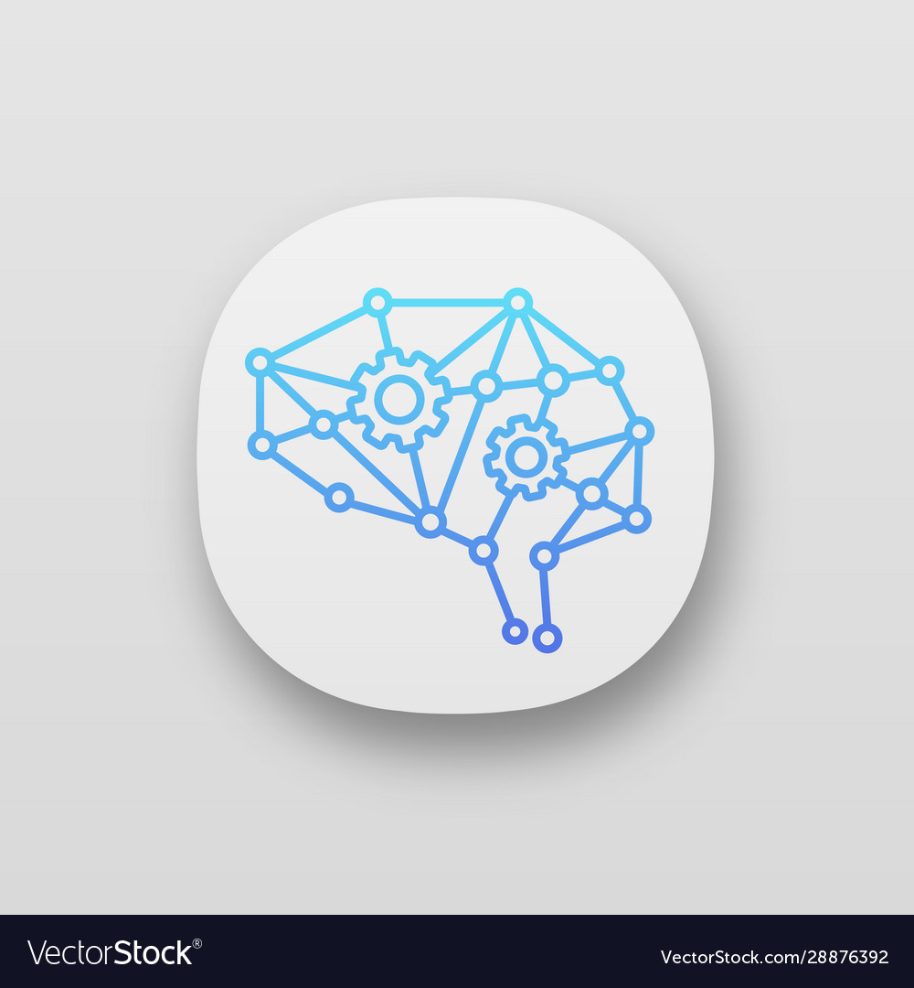 Deep learning ai app icon Royalty Free Vector Image