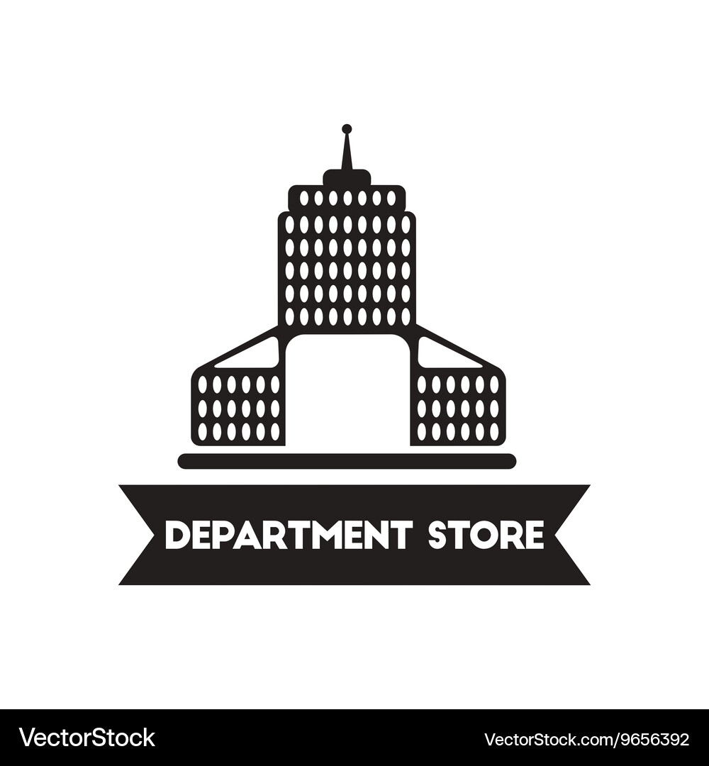 Flat icon in black and white style building Vector Image