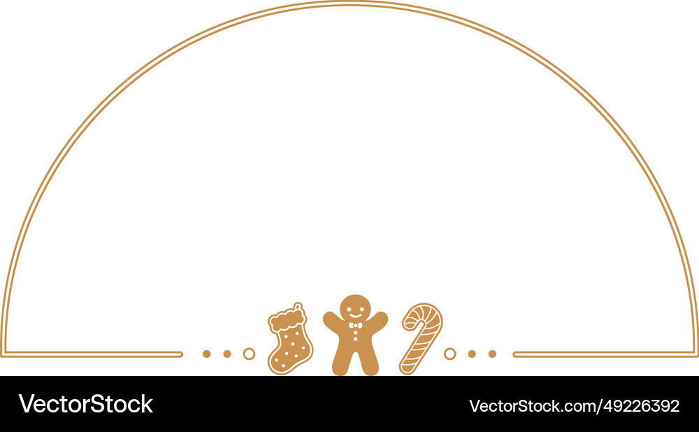 Gingerbread cookies arch frame border christmas Vector Image