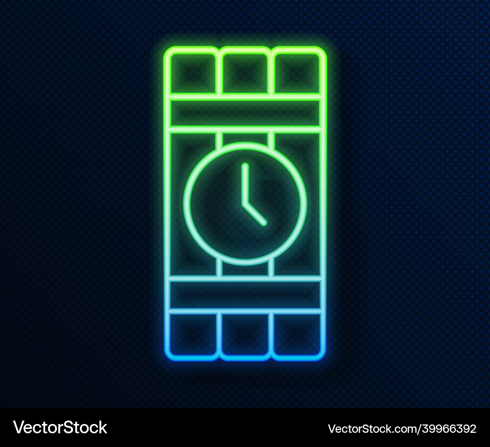 Glowing neon line detonate dynamite bomb stick Vector Image
