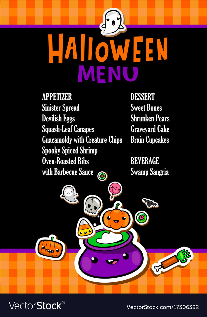 Halloween Menu Template Royalty Free Vector Image