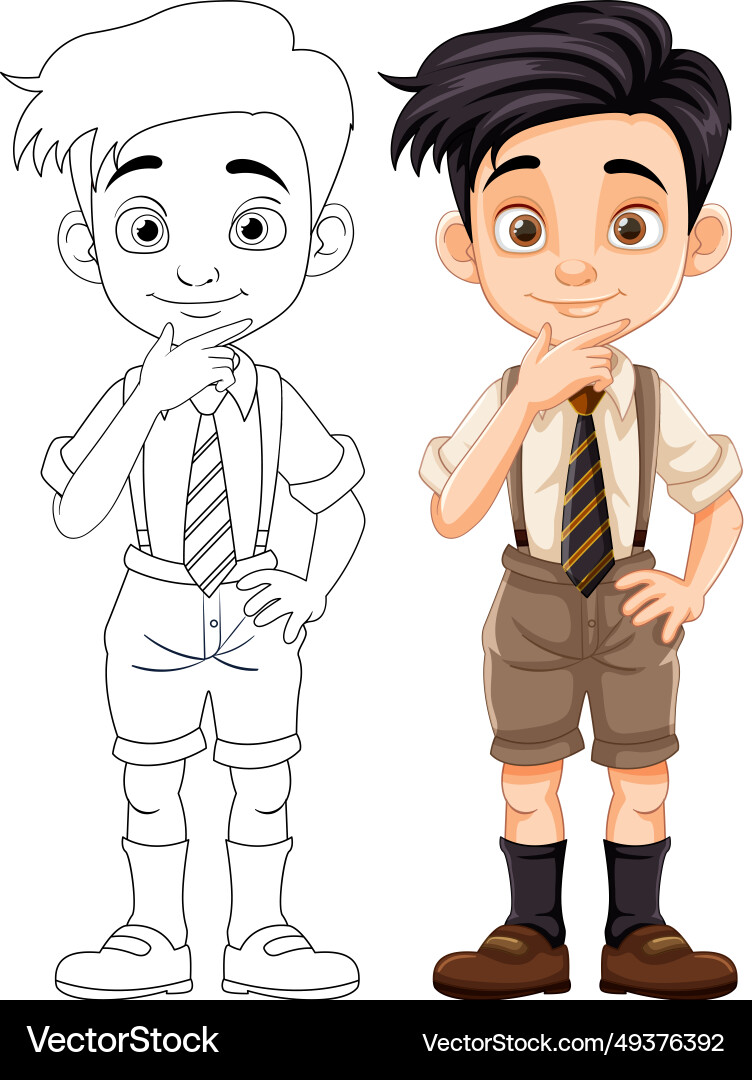 Handsome boy in uniform cartoon character Vector Image