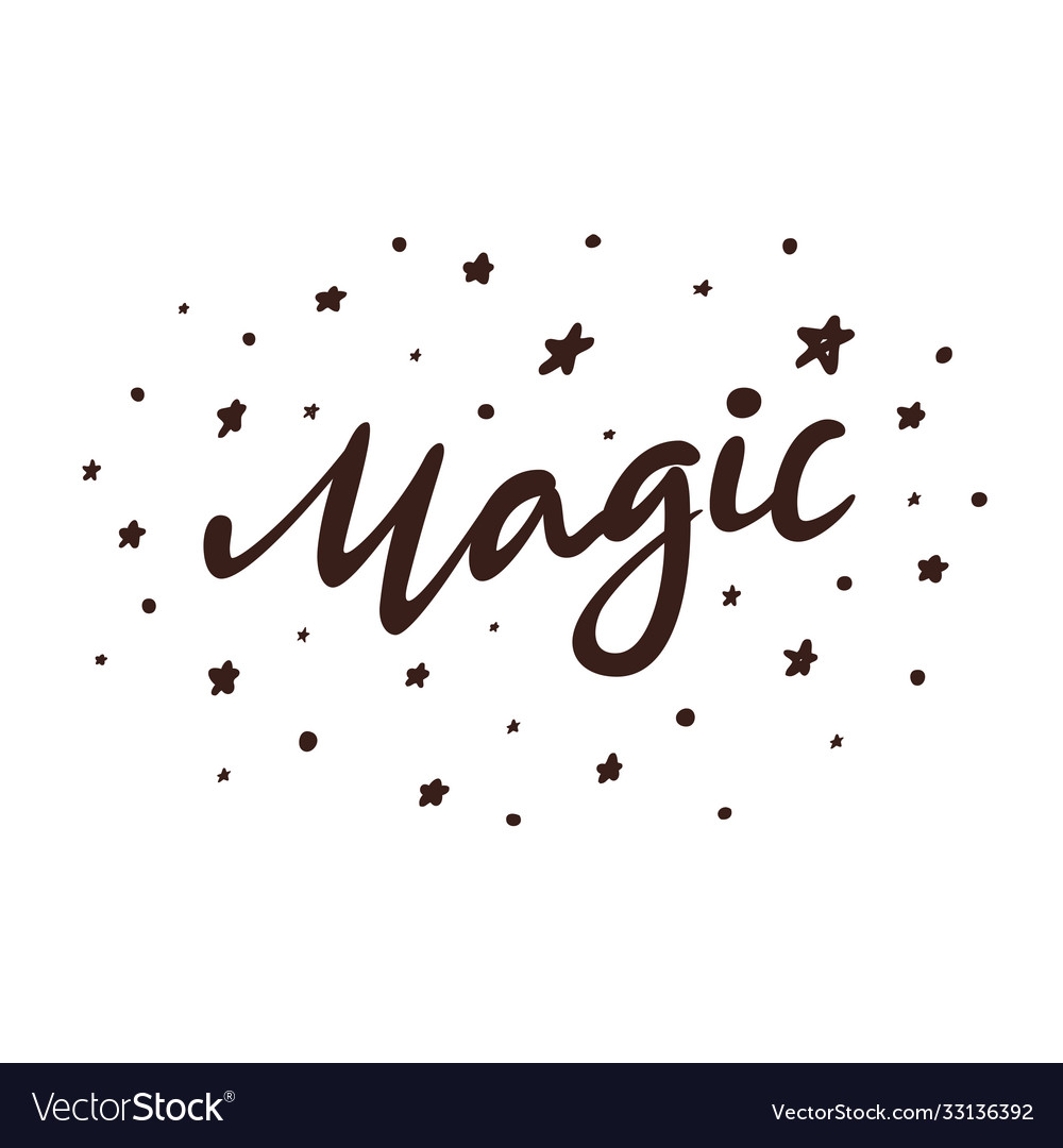 Lettering magic Royalty Free Vector Image - VectorStock