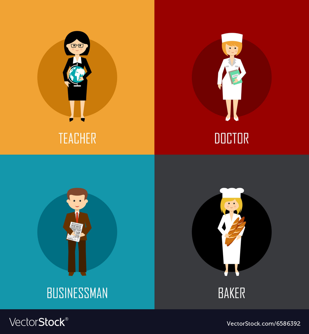 Profession set Royalty Free Vector Image - VectorStock