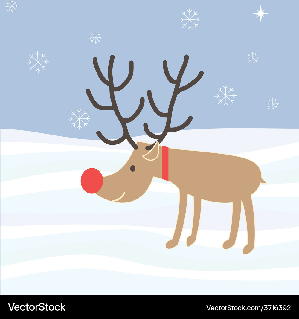 Rudolph Christmas Cartoon Royalty Free Vector Image