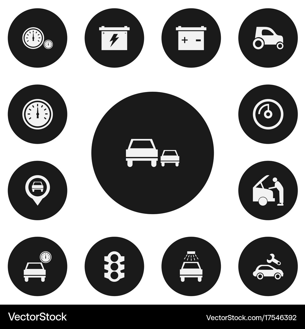 Set of 13 editable transport icons includes Vector Image