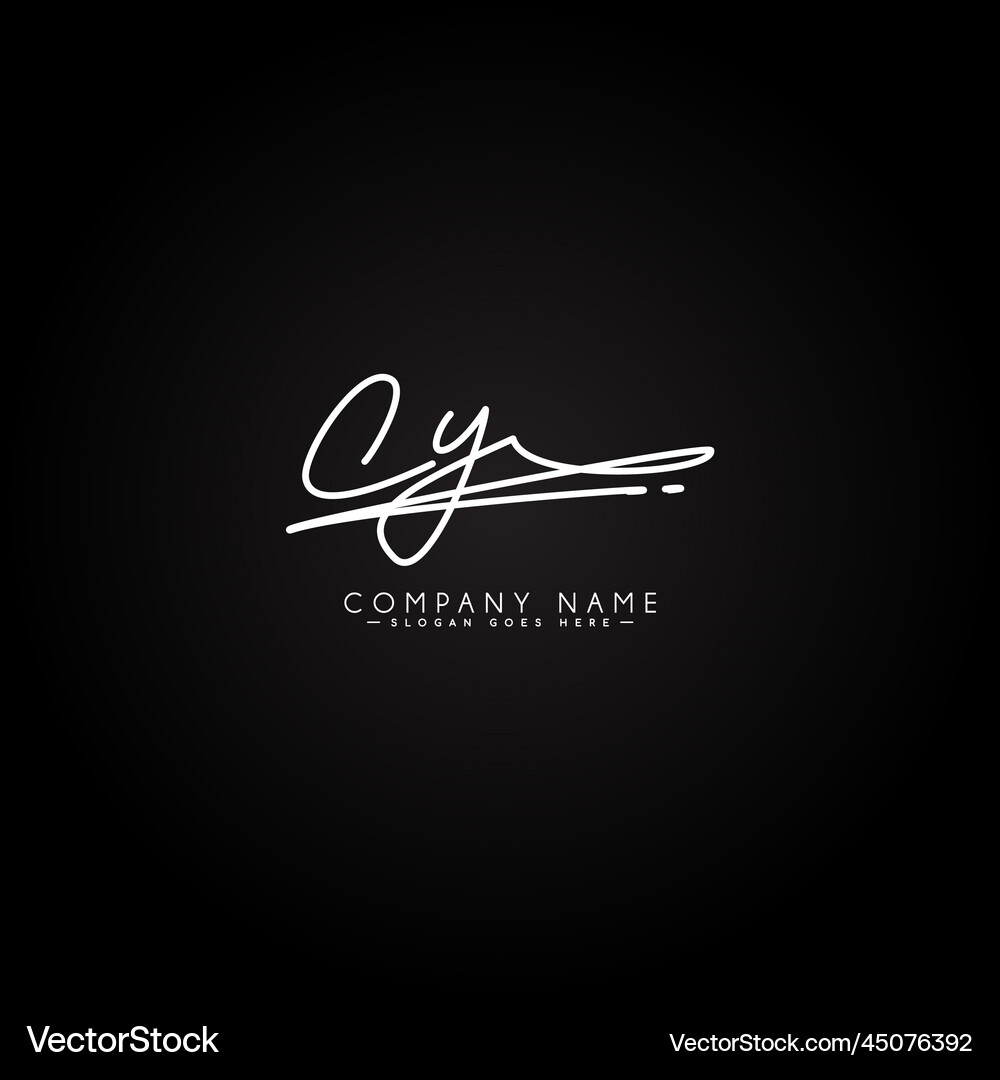Simple signature logo for alphabet cy Royalty Free Vector