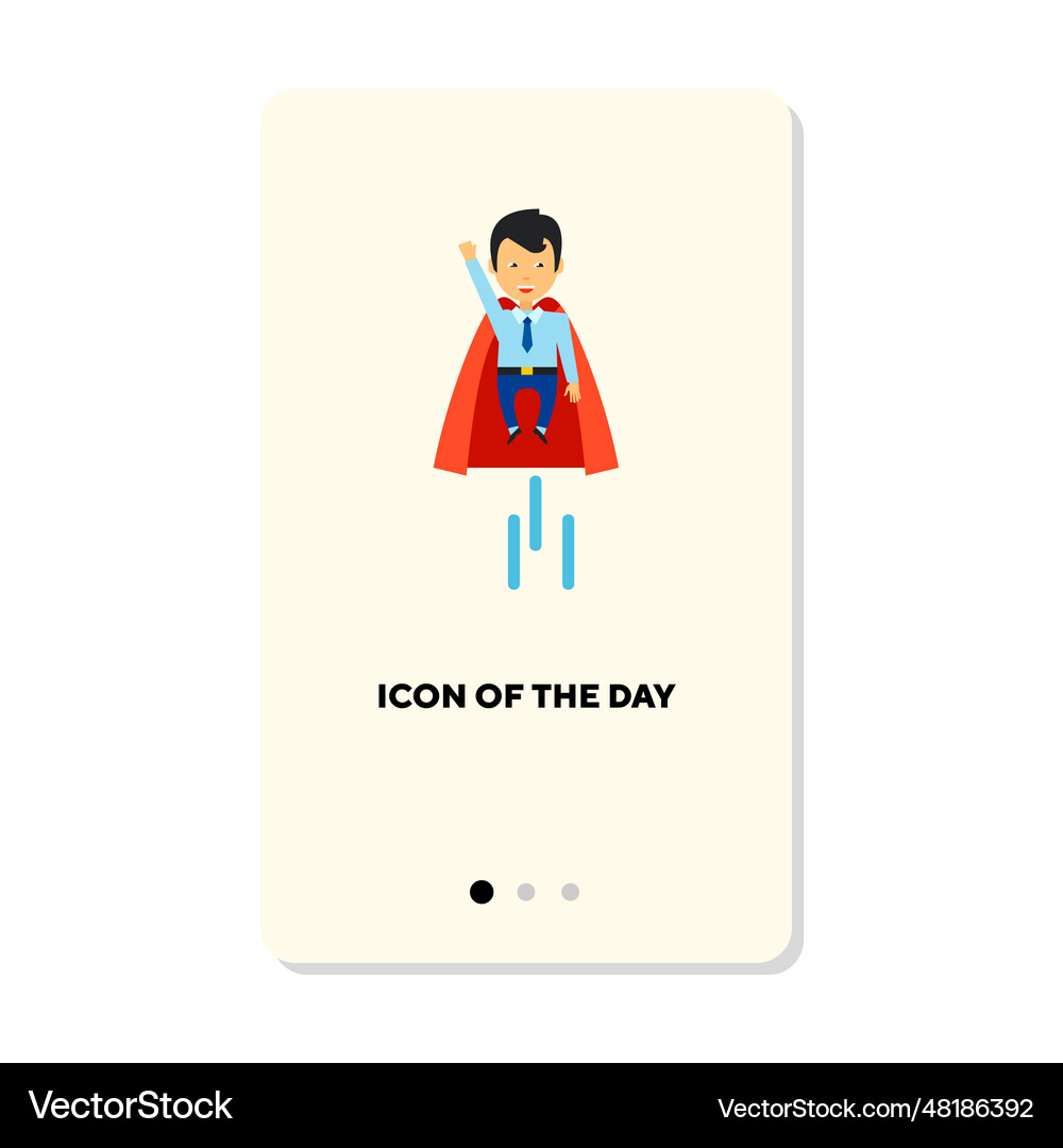 Superhero flying up to business target flat Vector Image