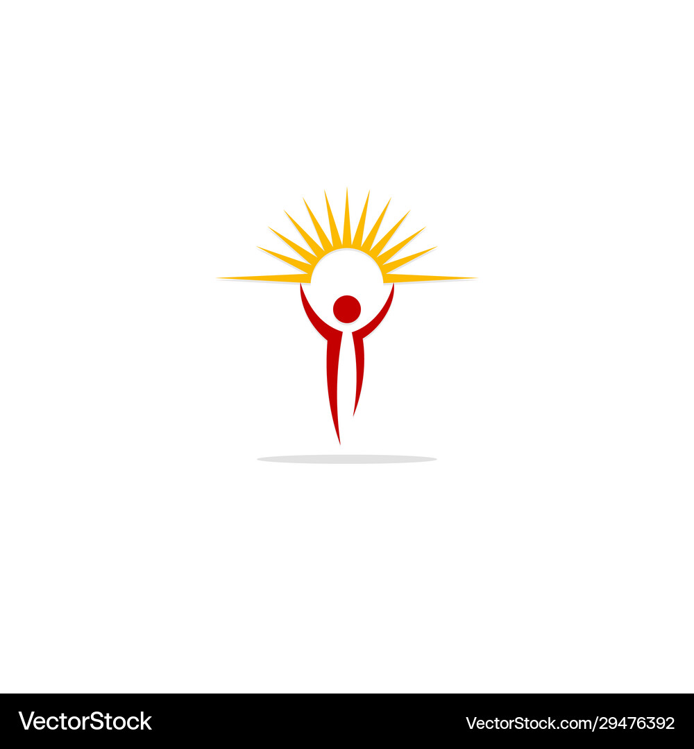 Winner people star shine logo Royalty Free Vector Image